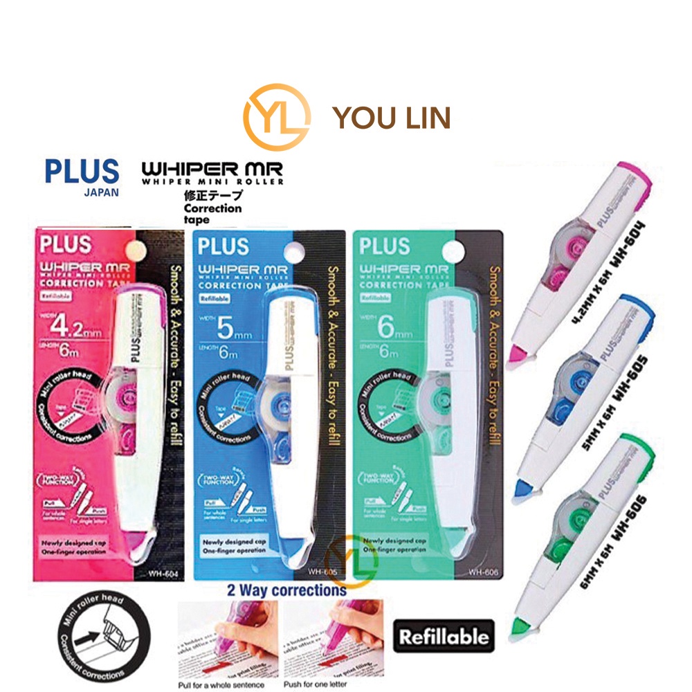 PLUS Whiper MR Correction Tape WH 604 / WH 605 / WH 606 | Shopee Malaysia