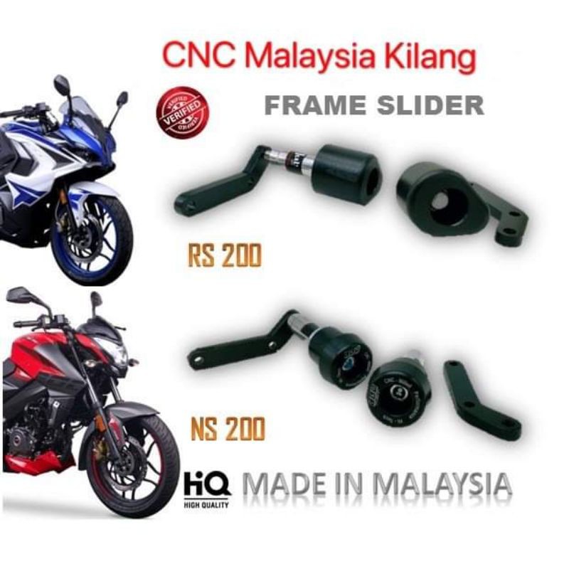 Modenas Pulsar NS200 RS200 Frame Slider Body Slider R&G Design ( HIGH ...