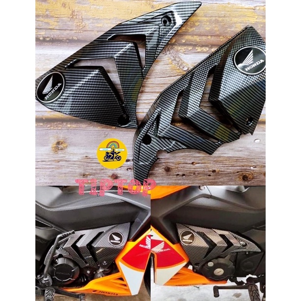 RS150 ENGINE SIDE COVER CARBON STICKER LOGO LAMBANG EMBLEM HONDA RS-150 ...