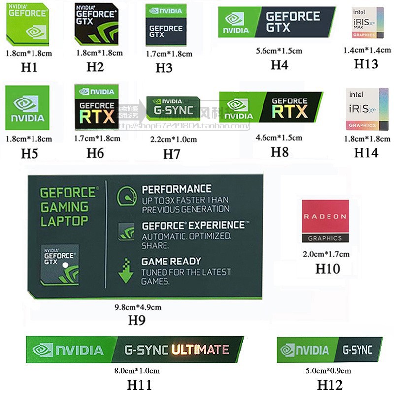 Original Desktop Laptop Personalized Stickers GTX RTX Label Graphics ...