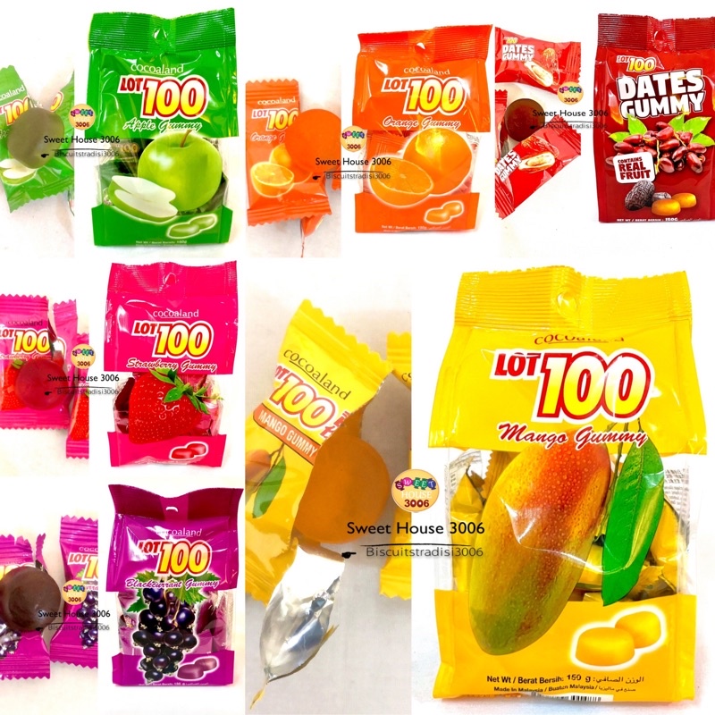 Cocoaland 150g Lot 100 Fruit Gummy Mango Blackcurrant Strawberry Apple Orange Candy Childhood ...