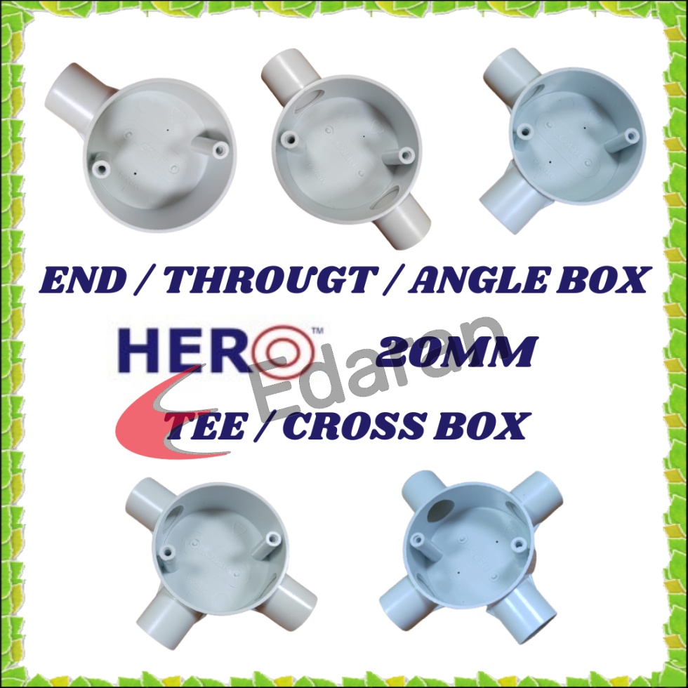 HERO 20MM - (END BOX , THROUGH BOX , ANGLE BOX , TEE BOX , CROSS BOX ...