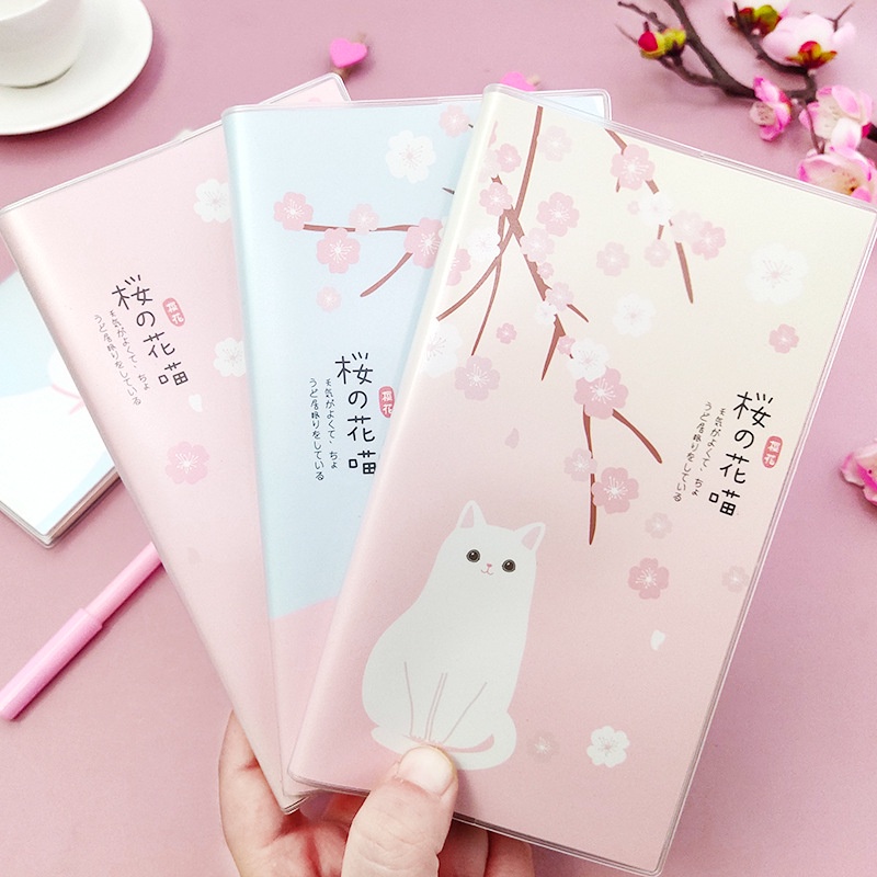 A6 PVC Cover Cute Cat Note Book Student Stationery Notepad Memo Book ...