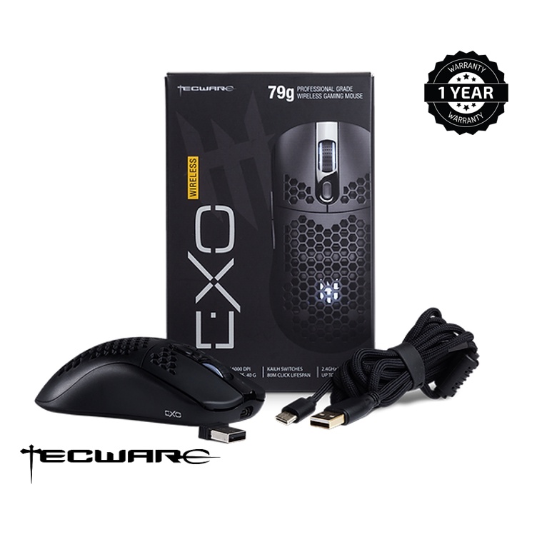 Tecware EXO Wireless Black RGB Gaming Mouse (PixArt 3335 Sensor ...