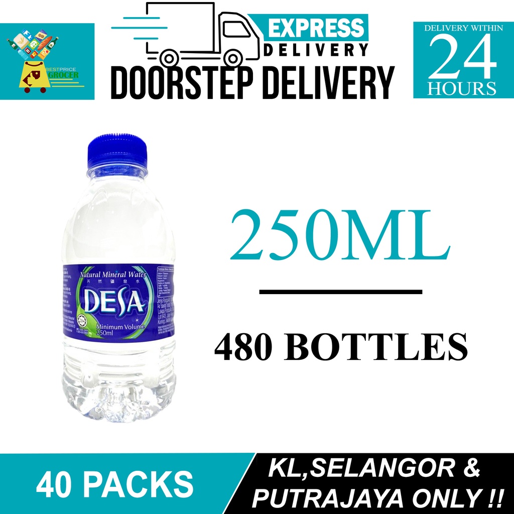 DESA NATURAL MINERAL WATER - 250ML X 12 BOTTLES (480 BOTTLES) | Shopee ...