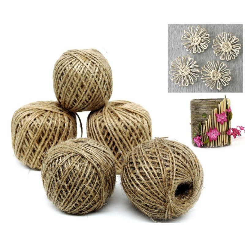 tali jute/tali duni jut/ kraftangan/ hiasan hantaran gift box/Benang ...