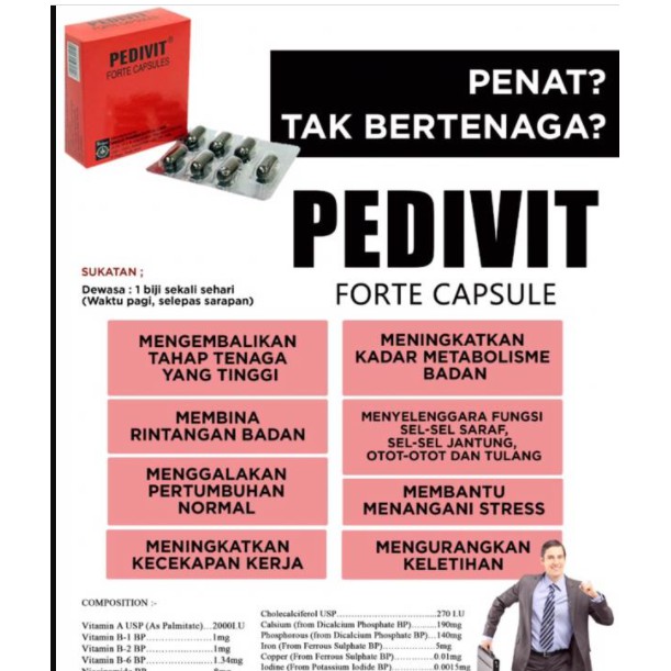 Pedivit Forte Multivitamin (21Capsules) | Shopee Malaysia