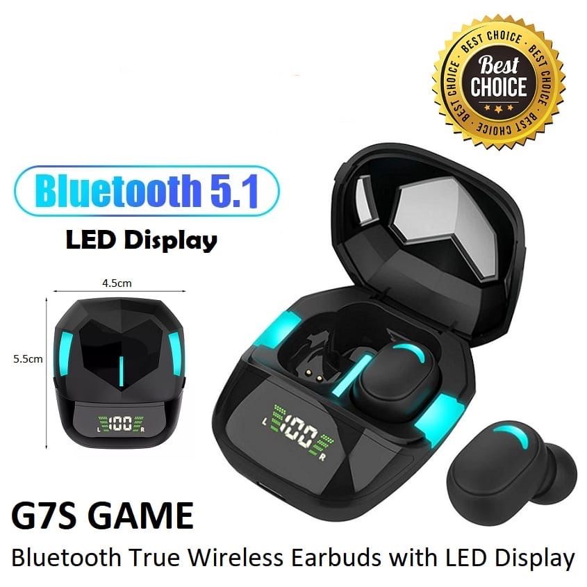 G7S GAME TRUE TWS WIRELESS BLUETOOTH V5.1 GAMING EARBUDS RGB LED DISPLAY, GAME / MUSIC DUAL MODE ...