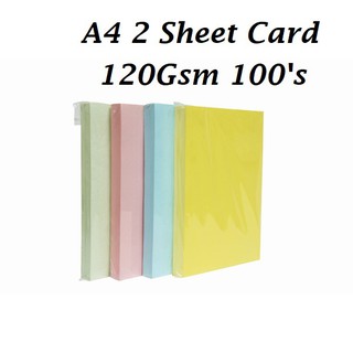 A4 120gsm 2 sheet card 100’s (light colour) / kertas keras 120gsm ...