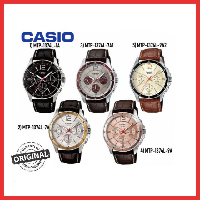 READY STOCK ORIGINAL CASIO MTP-1374L MEN ENTICER SERIES ANALOGUE WATCH ...