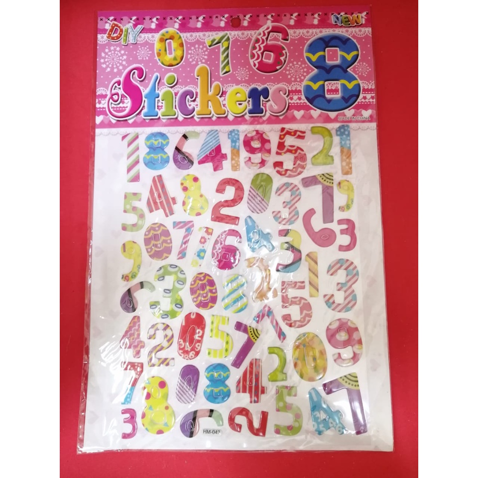  READY STOCK COLOURFUL NUMBER STICKER LARGE FOR KIDS CORAK NOMBOR