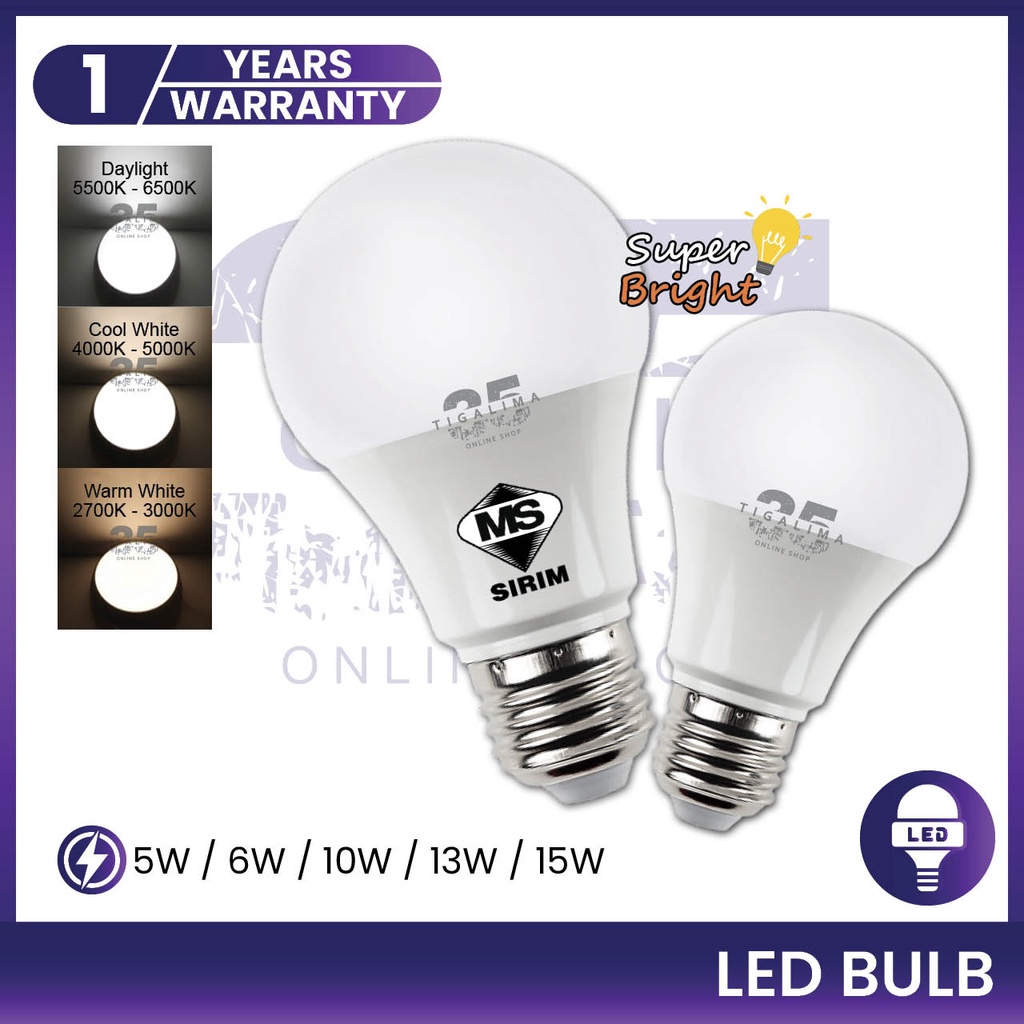 LED Bulb E27 A60 A70 LED 6W/10W/13W NonSirim 5W/10W/15W LED Bulb Daylight Coolwhite Warmwhite ...