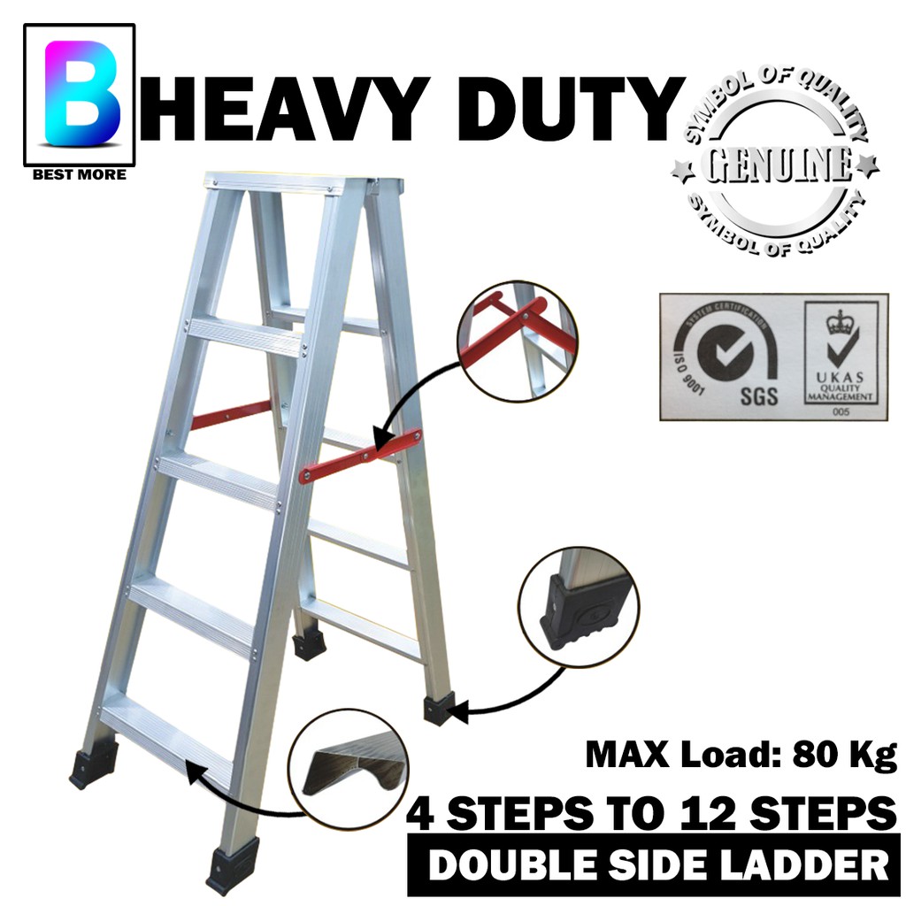 Heavy Duty Double Sided Ladder 9 Steps | Shopee Malaysia