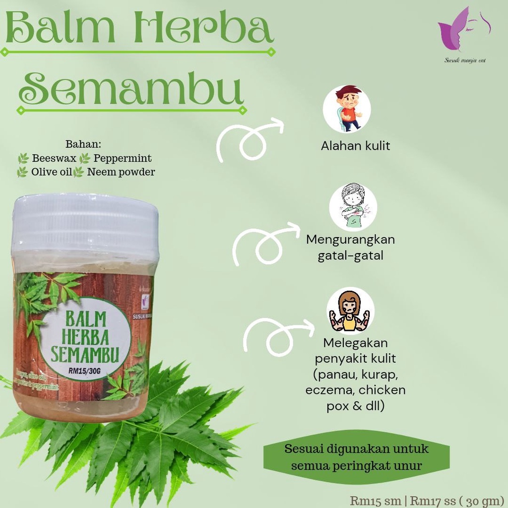 BALM SEMAMBU | BALM NEEM | SABUN GATAL KULIT | DAUN SEMAMBU | DAUN ...