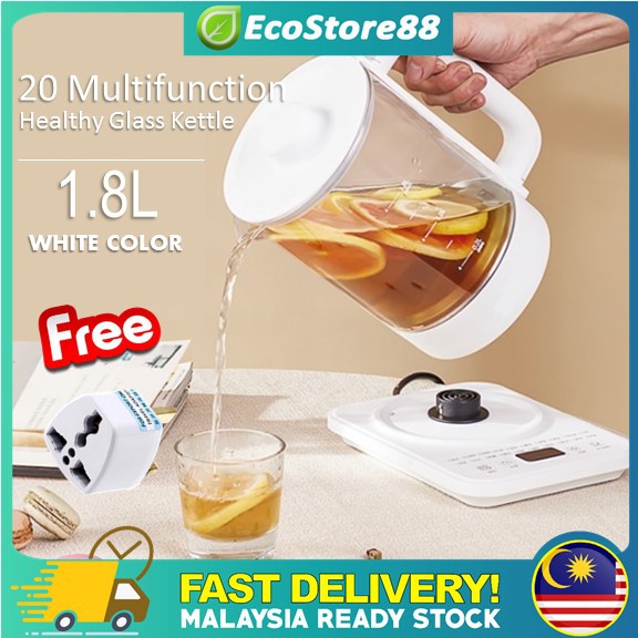 Multifunction Electric Healthy Glass Kettle 1.8L Thickened Glass 20 ...