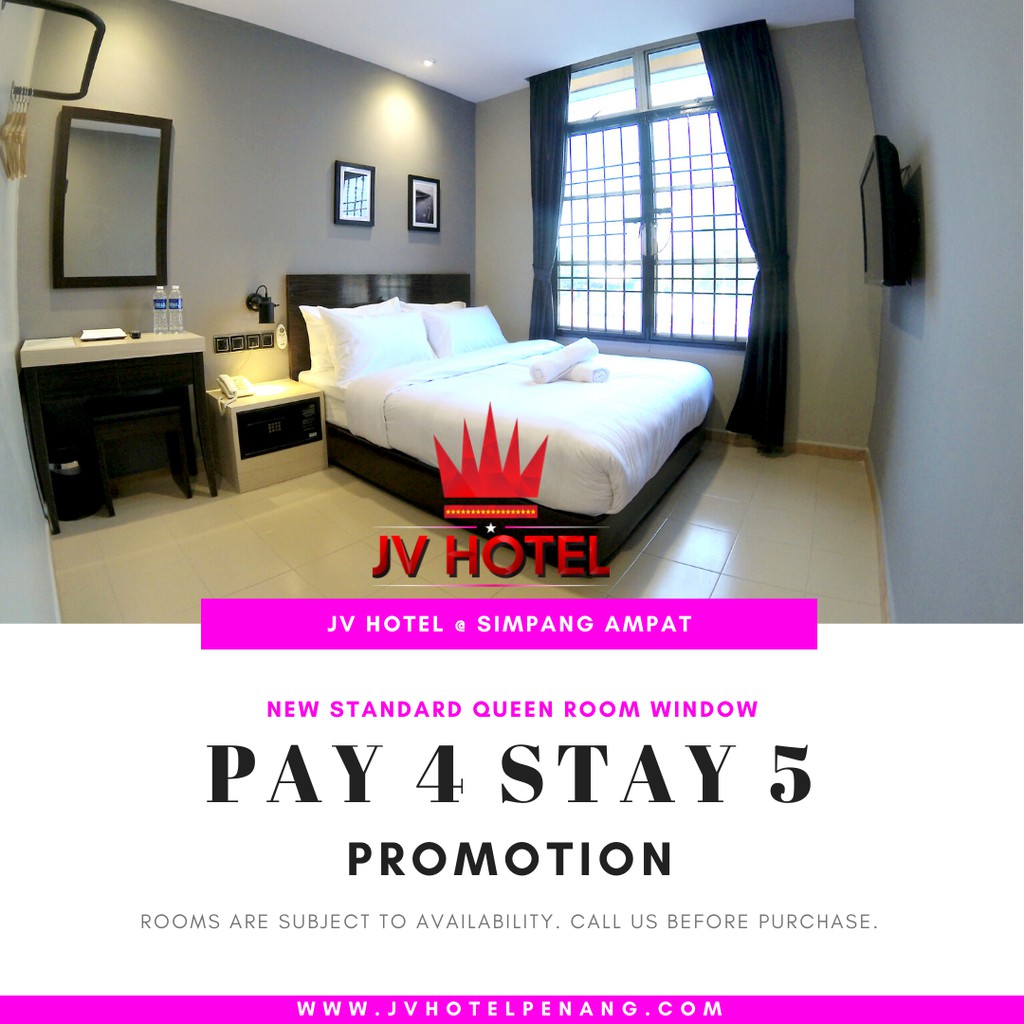 Pay 4 Stay 5 New Standard Window in JV Hotel @ Simpang Ampat | Shopee ...