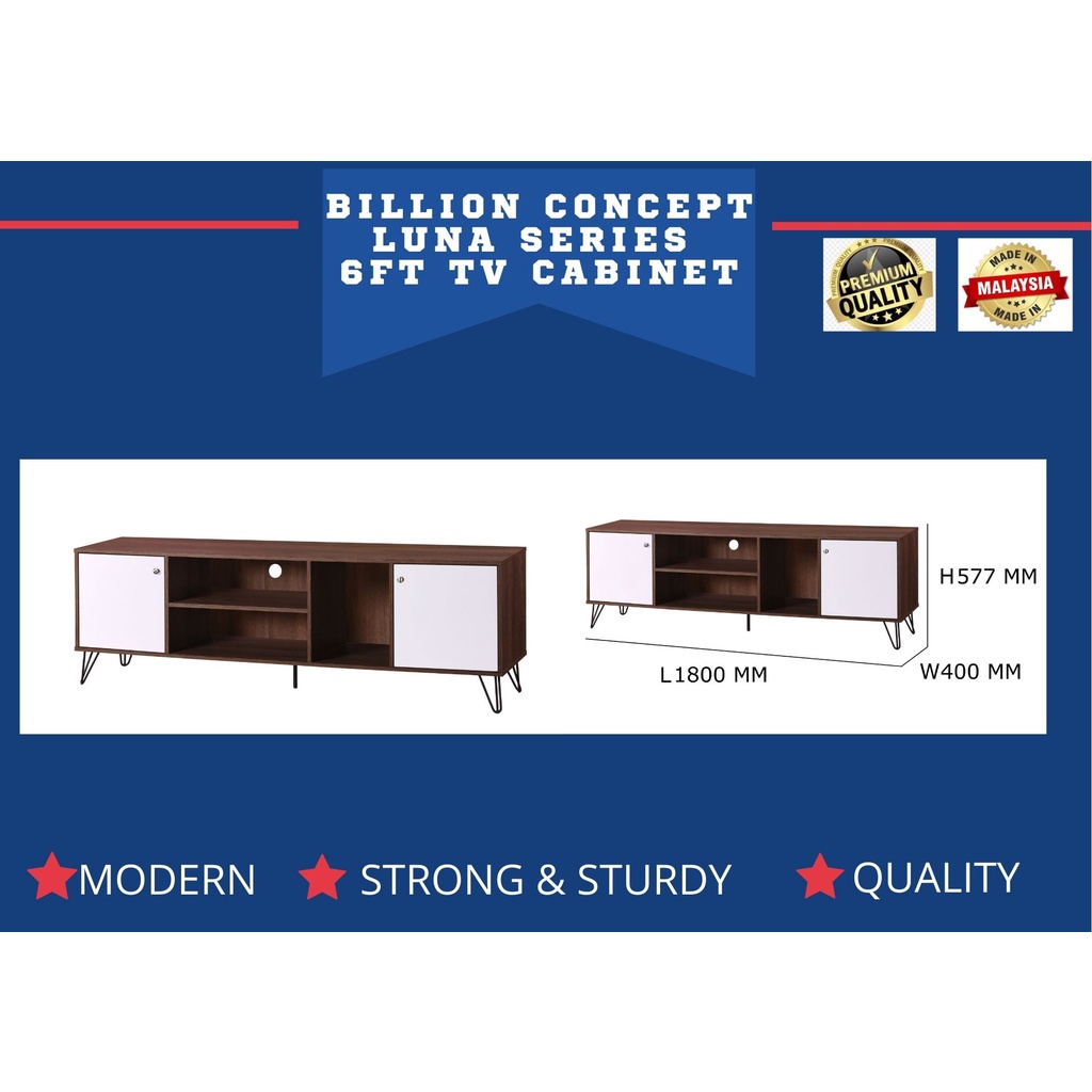 ~ READY STOCK~ BILLION CONCEPT - LUNA LIVING ROOM FURNITURE - 6FT TV ...