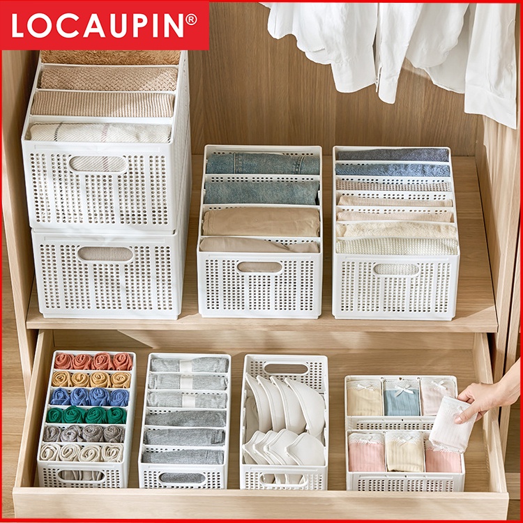 Locaupin Wardrobe Closet Organizer and Storage for Clothes, Plastic ...