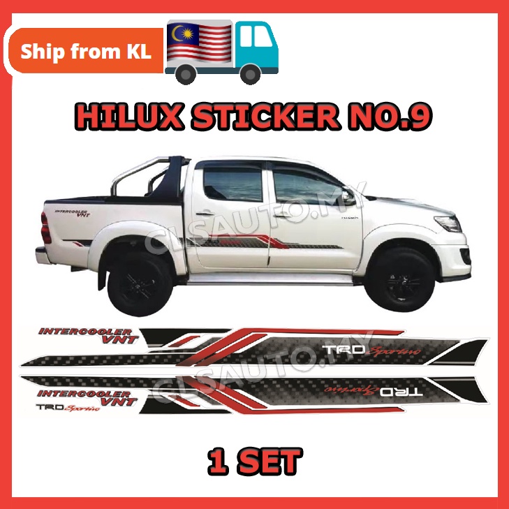 Toyota Hilux Body Sticker Car Side Body Lining Sticker (13 Designs ...