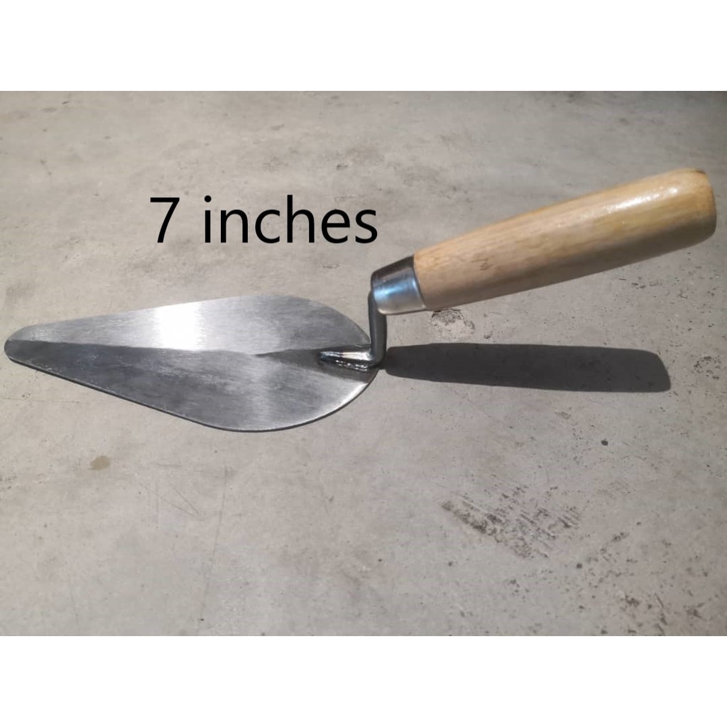 7" Sudu Simen / Cement Brick Laying Trowel / Handle Bricklayer Wood ...