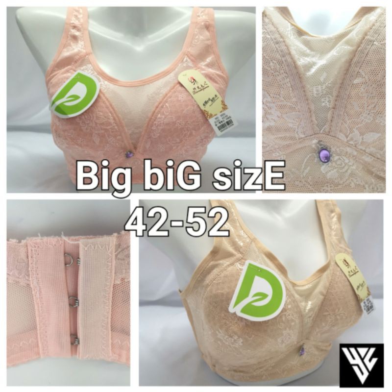 2020｜D/E/F Cup Plus Size 42-52 Women’s Full Cup Cotton Coverage Non ...