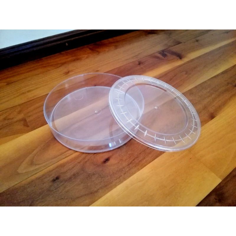 24pcs Bekas Biskut Raya PS Plastic Round BIG Transparent Container ...