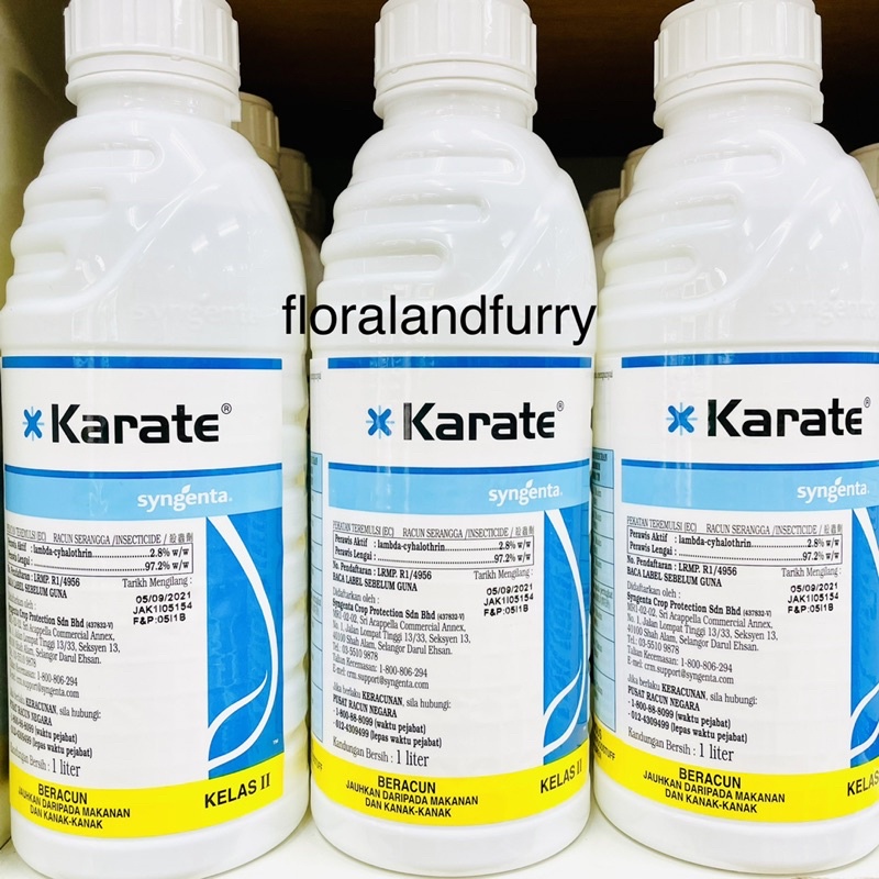 Karate 1L Lambda Cyhalothrin 2.8% Racun Ulat Pengorek Buah Batang Pokok Durian Cili Bendi Terung ...