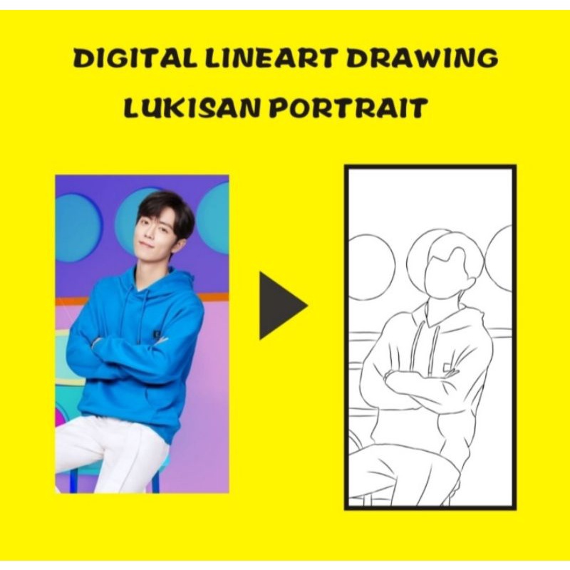 portrait digital lineart drawing | Shopee Malaysia