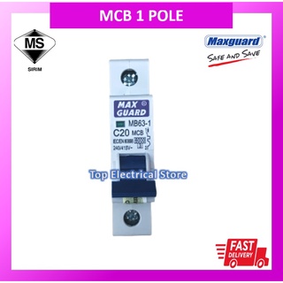 MAXGUARD 1P MCB 6KA 6A/10A/16A/20A/32A/40A/63A MINIATURE CIRCUIT BREAKER SIRIM APPROVED | Shopee ...