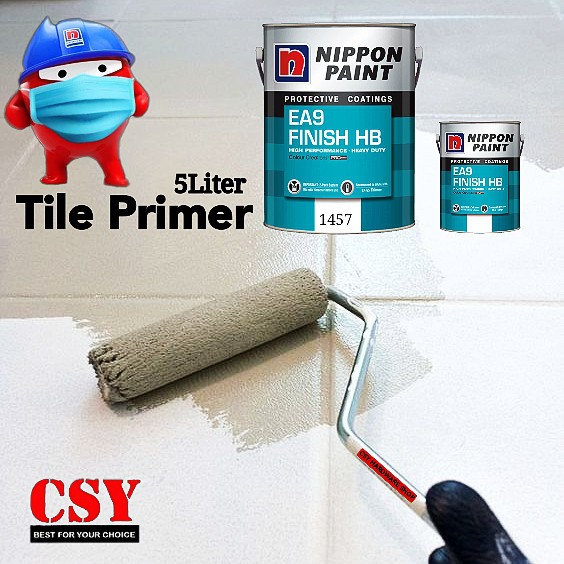 NIPPON PAINT EA9 Finish HB Tile Primer 5 Liter 1457 Misty Grey | Shopee ...