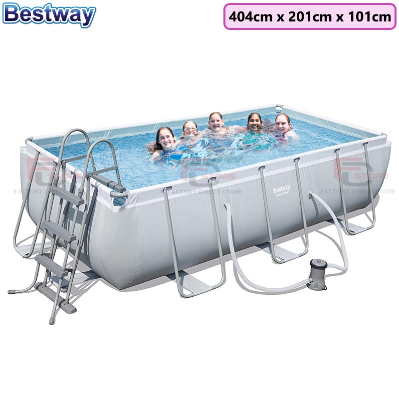 BESTWAY 56441 Ground Rectangular Pool With Power Steel Frame Maximum ... BESTWAY 56441 Ground Rectangular Pool With Power Steel Frame Maximum ...