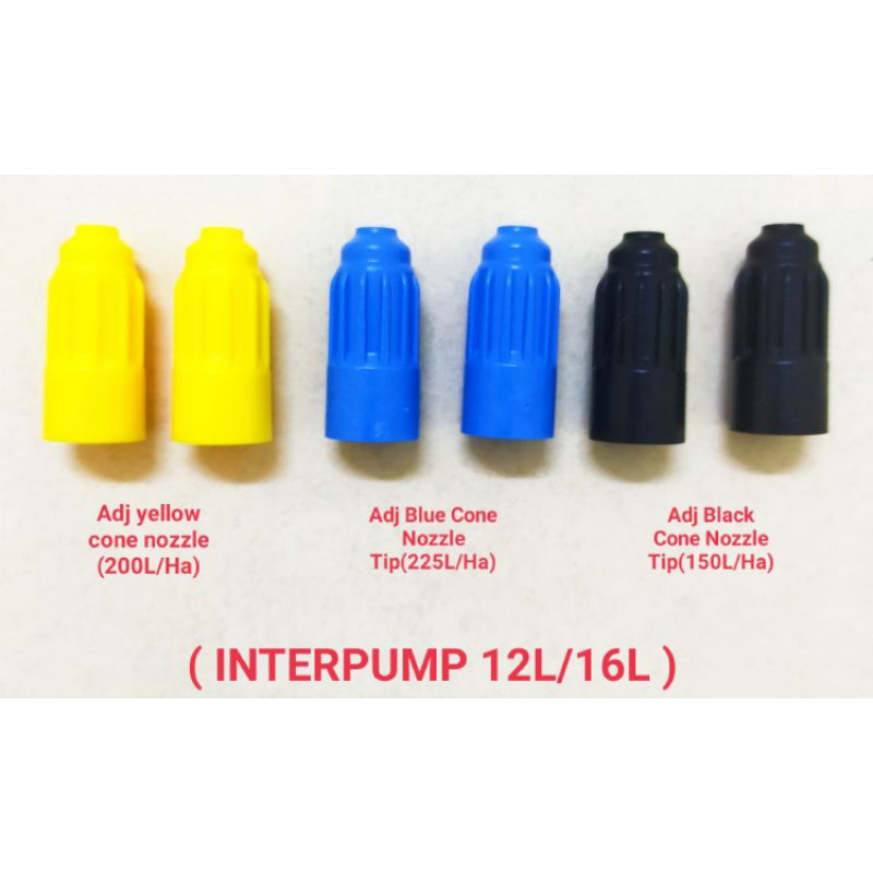 (ORIGINAL)ADJ CONE NOZZLE( INTERPUMP) YELLOW,BLUE,BLACK | Shopee Malaysia