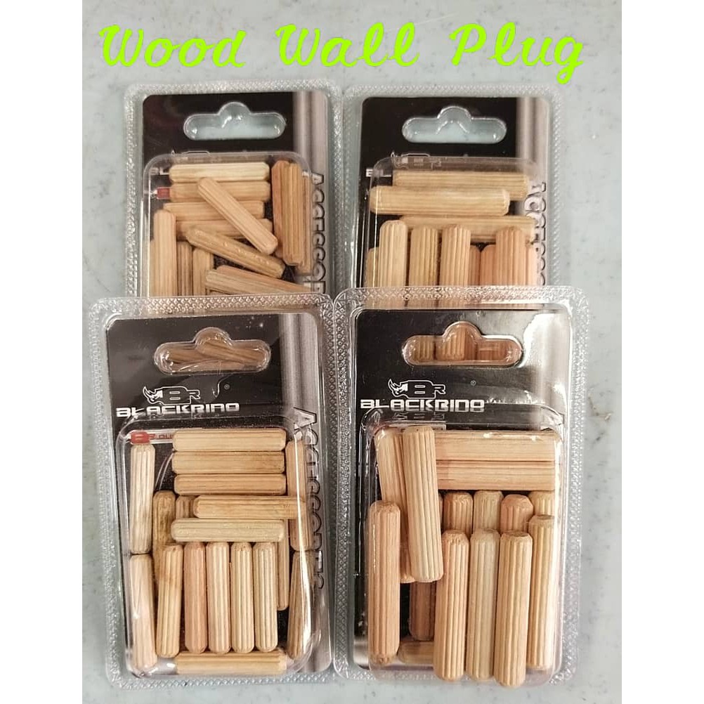 (SMALL PACK) WOODEN PLUG/WOOD DOWEL/DOWEL PIN/WOOD WALL PLUG KAYU ...