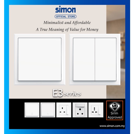 Simon E3 Series Switch / Switches & Socket Outlet (WHITE) | Shopee Malaysia