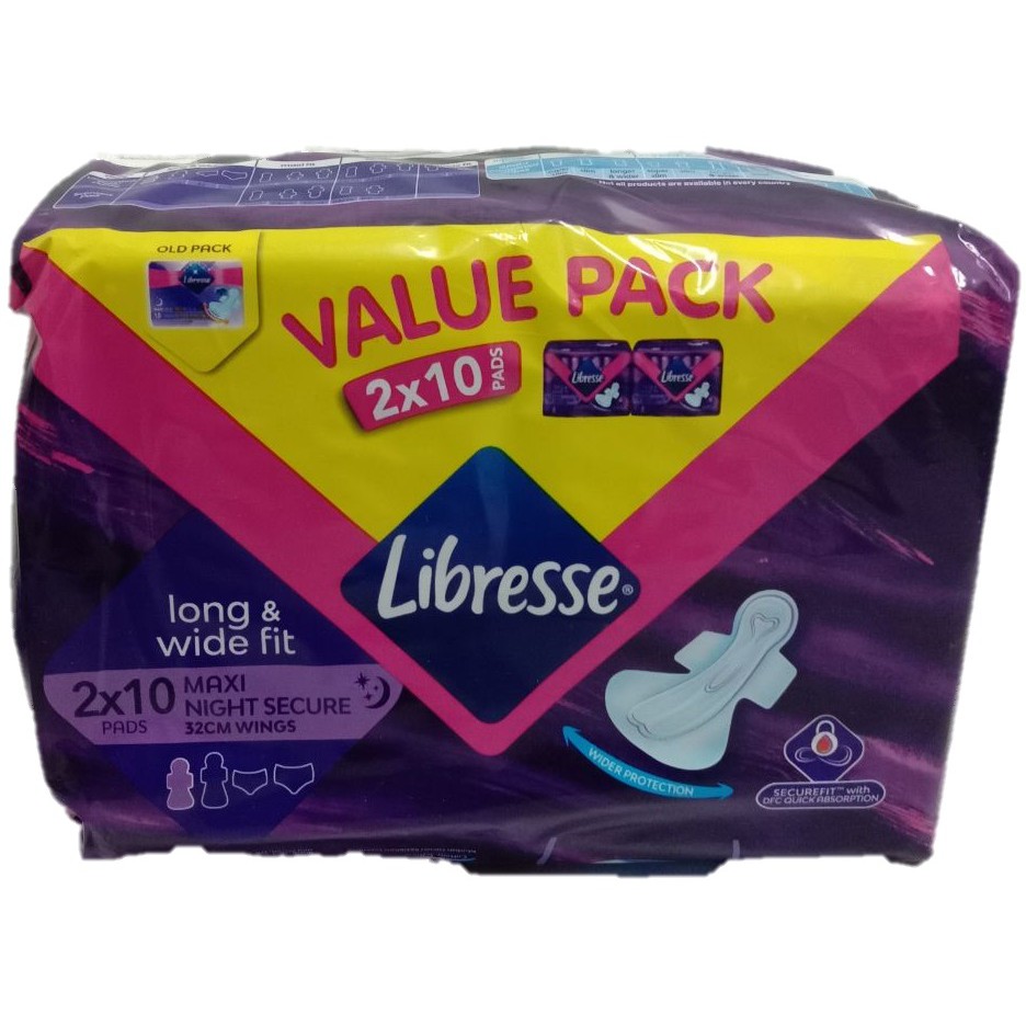~READY STOCK~LIBRESSE (2X10PADS) MAXI NIGHT SECURE 32CM WINGS (LONG ...
