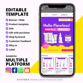 Shopee Shop Decoration , Shopee frame, Instagram Template, Facebook ...