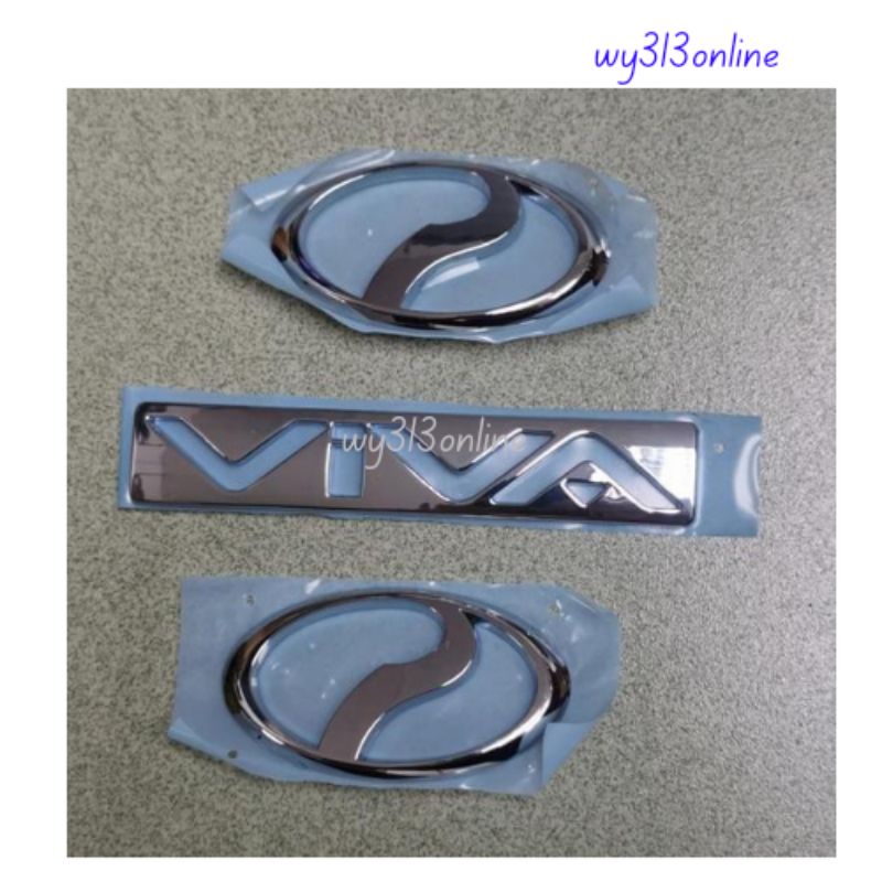 Original Perodua Viva / Viva Elite Font Rear Logo Emblem Chrome 75311 ...
