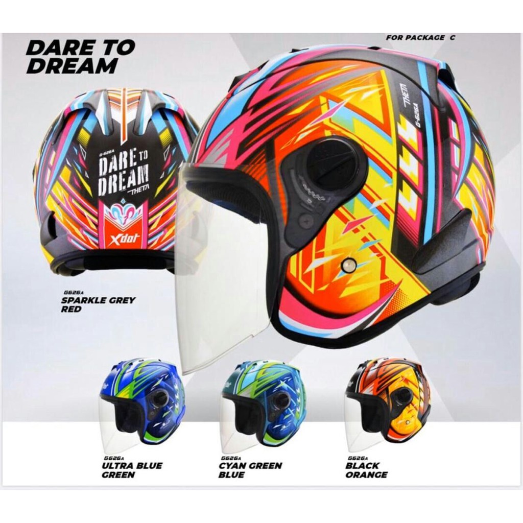 HELMET XDOT G626 X-DOT G626A HANGRY DREAM SPITFIRE SIZE XL (SIRIM CERT ...
