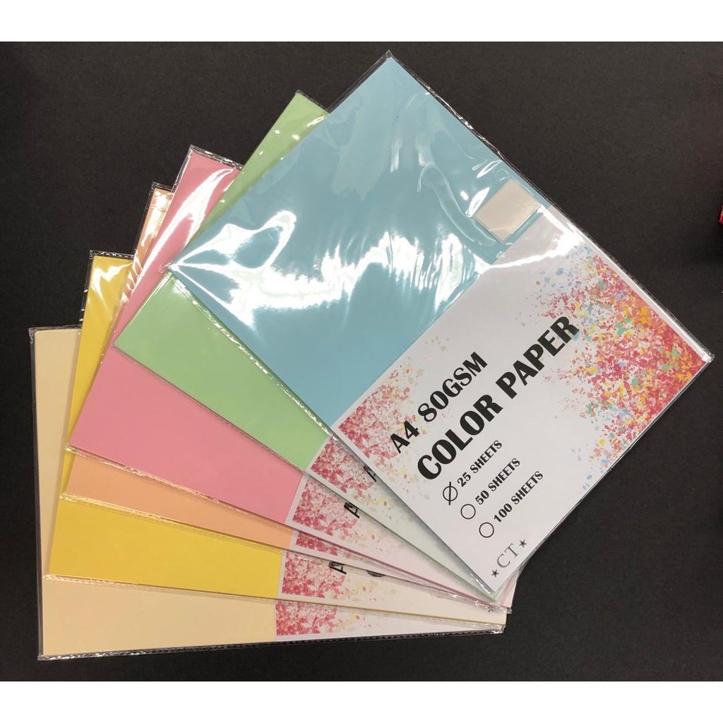 A4 80gsm Colour Paper (25 Sheets / Pack) | Shopee Malaysia