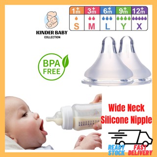 Puting Botol Susu Size Lebar/Besar Anti-Tumpah Puting Susu Wide Neck Nipple Anti Colic | Shopee ...