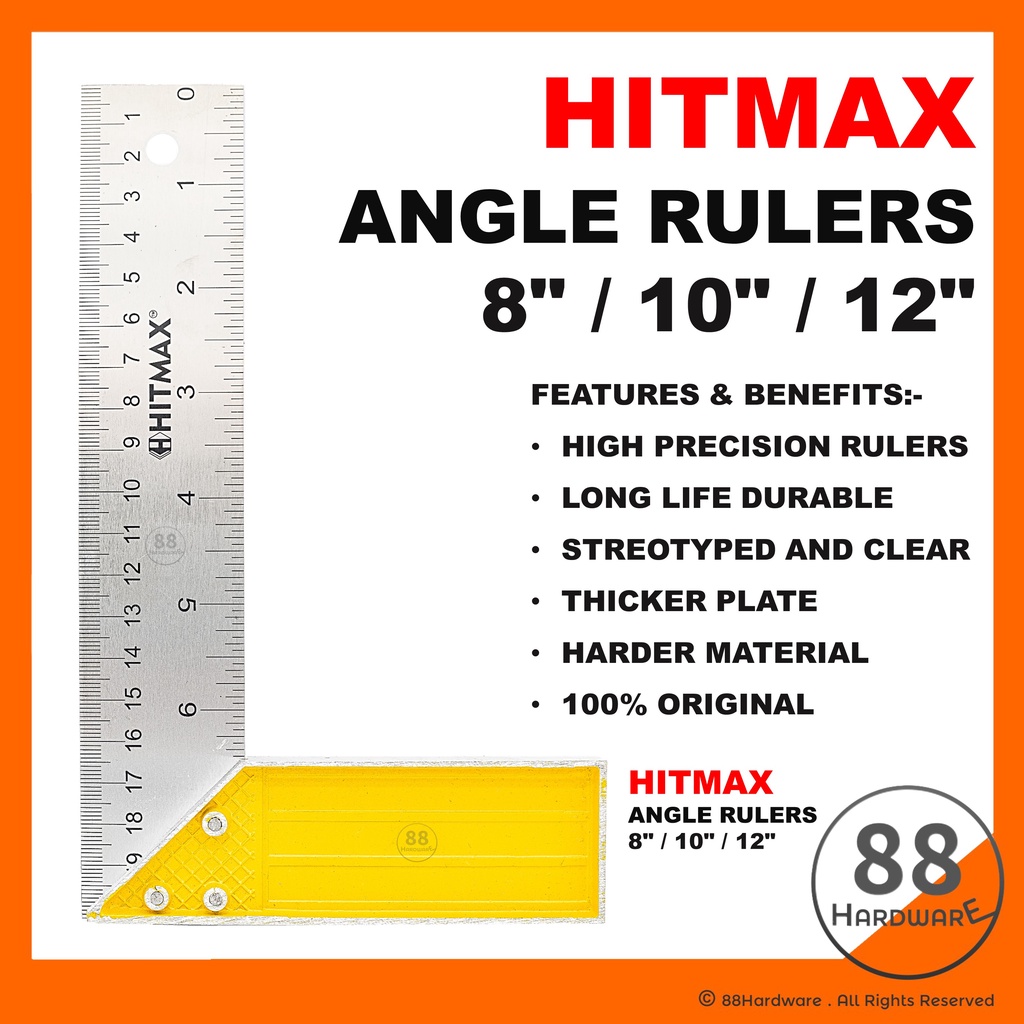 Heavy duty Hitmax L ruler / t square ruler / Siku / try square / t ...