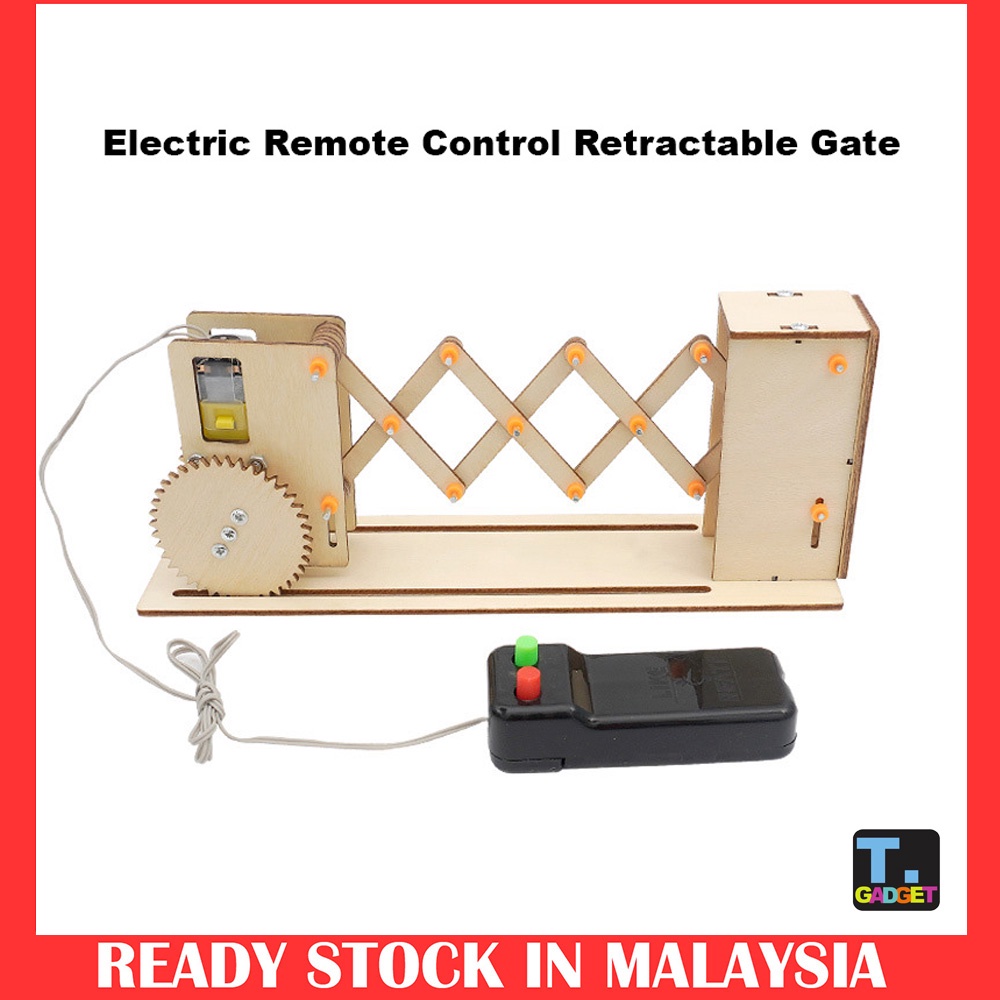 DIY Electric Remote Control Retractable Gate Door Wooden Model Science ...