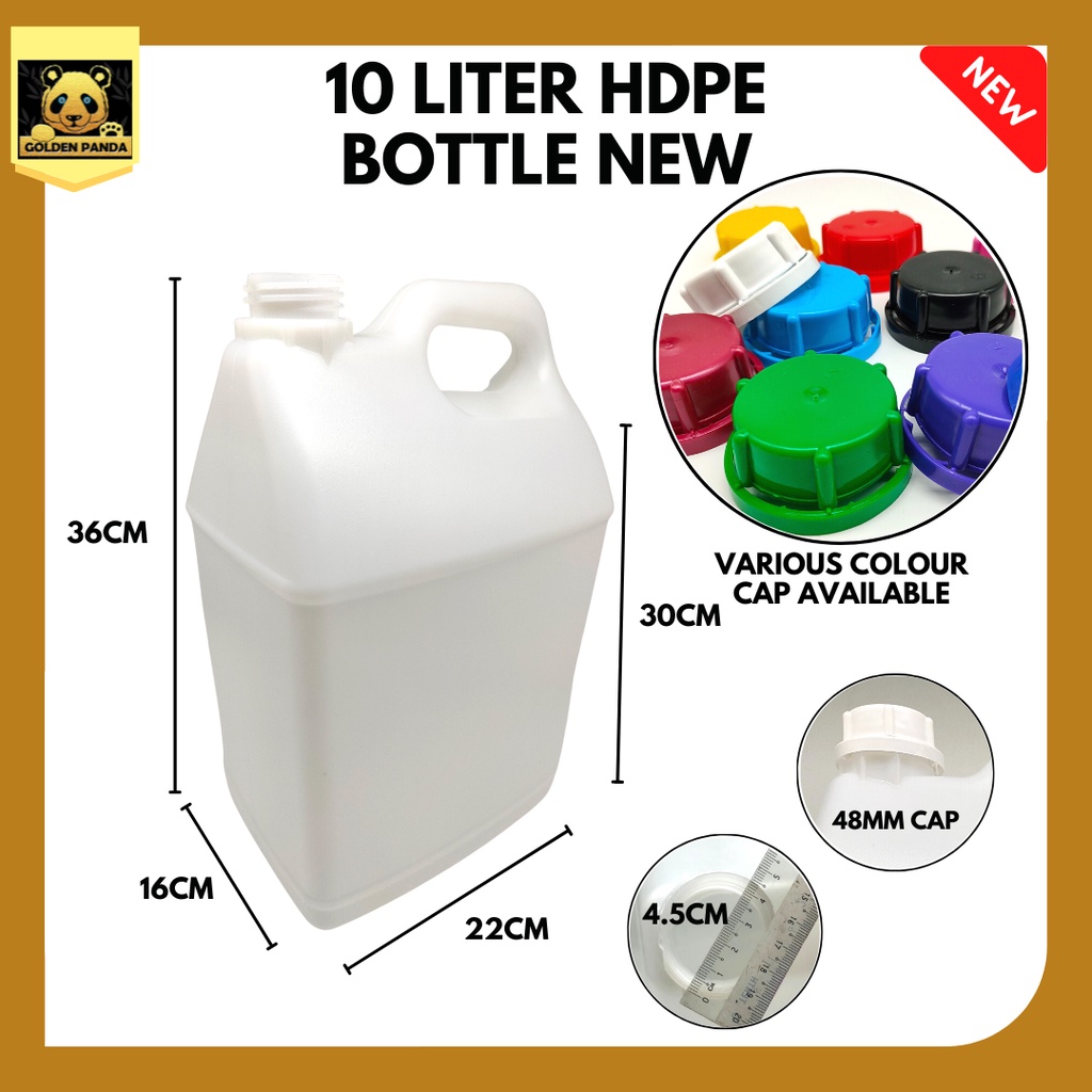 [NEW BOTTLE] HDPE Plastic Bottle 10Liter/10L Empty Bottle/Tong Air Jerry Can/Chemical Bottle ...
