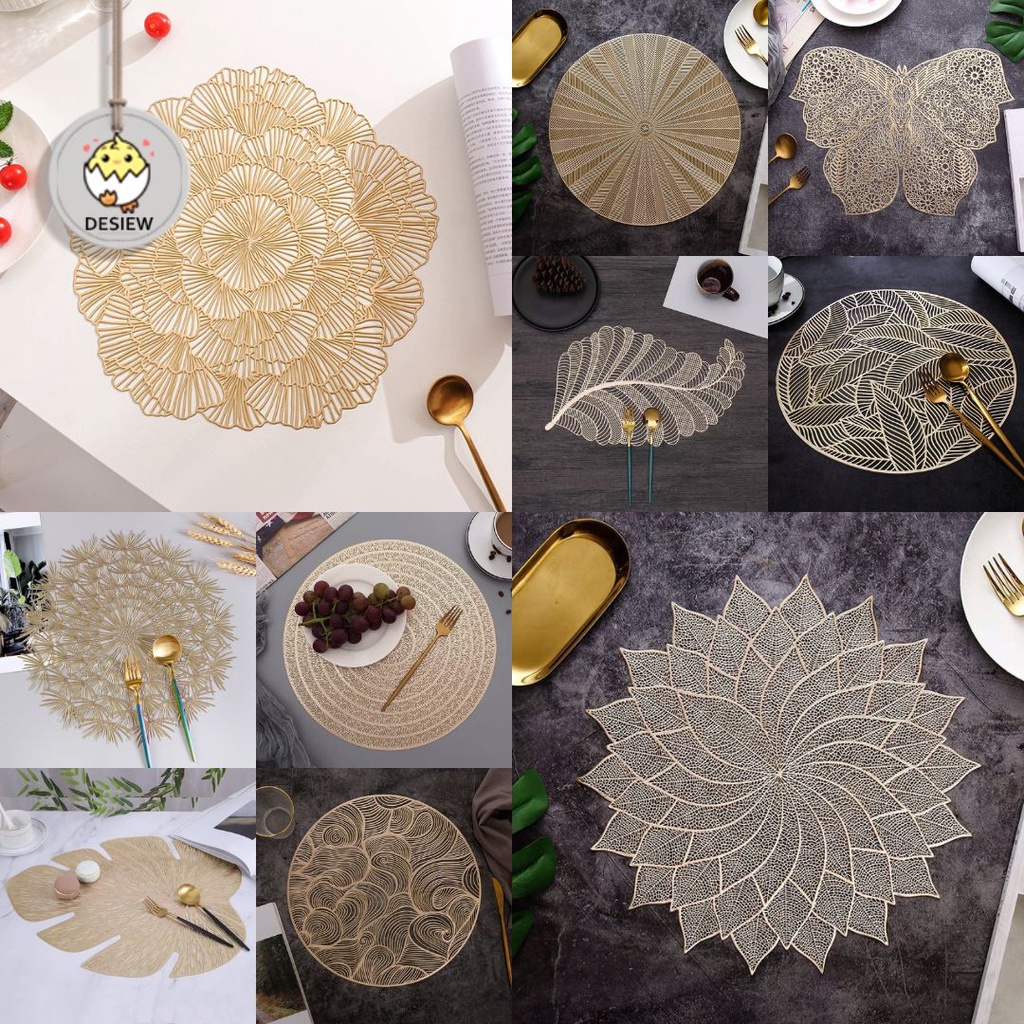 Christmas Table Mat Rectangle Round Placemat Leaves Flower Christmas ...