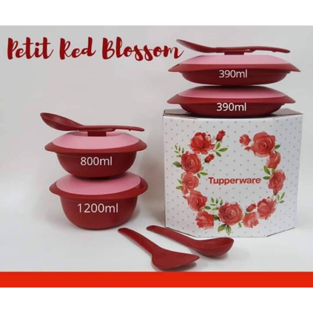 TUPPERWARE Petit Royal Red Serving Set | Shopee Malaysia