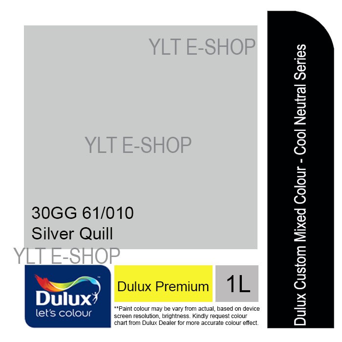 Dulux Premium 1L - 30GG 61/010 Silver Quill - EasyClean / PearlGlo ...