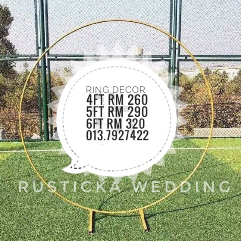 Ring Bulat Besi Wedding Round Iron Wrought Gold Panel Balloon Hanging ...