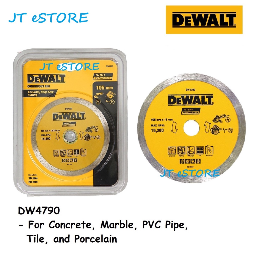 [JT eSTORE] DEWALT 4" Diamond Wheel Cutting (Tile Blade) For Concrete ...