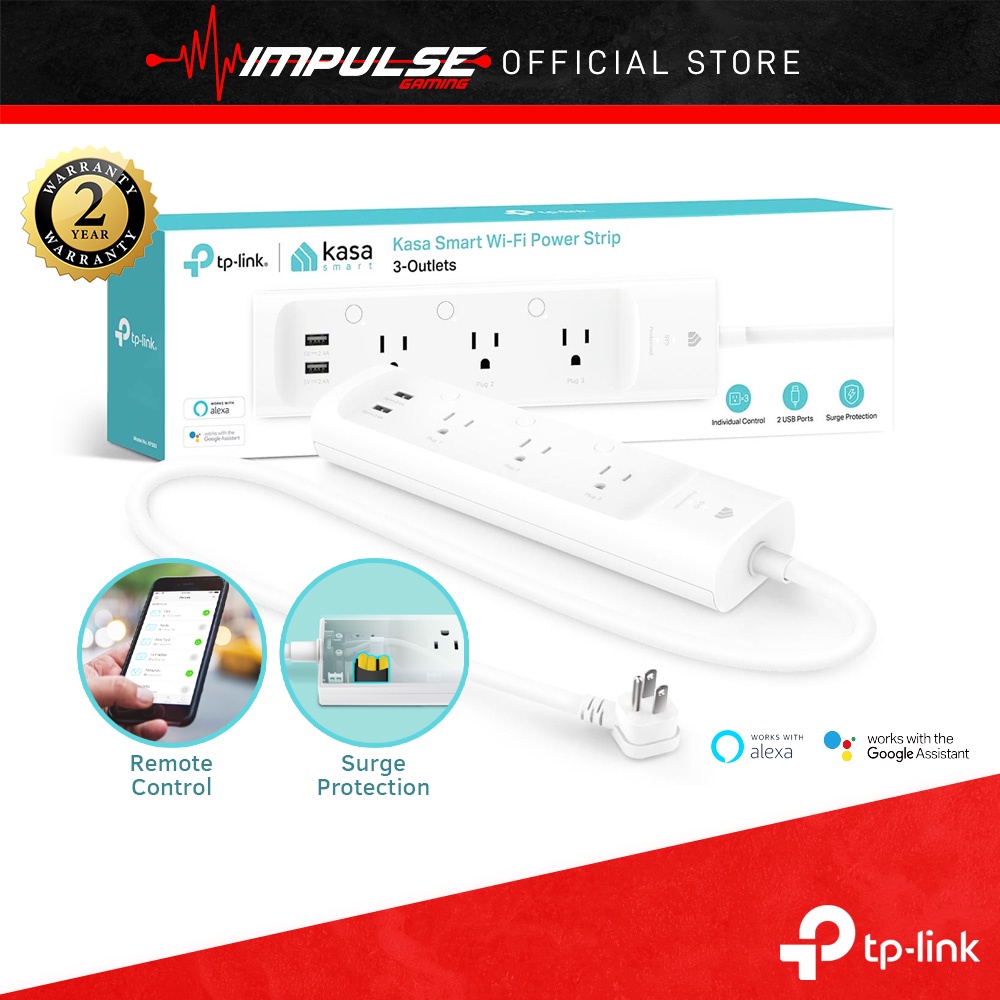 TP-Link KP303 3 Outlets Kasa Wifi Smart Strip Power Extension with ...