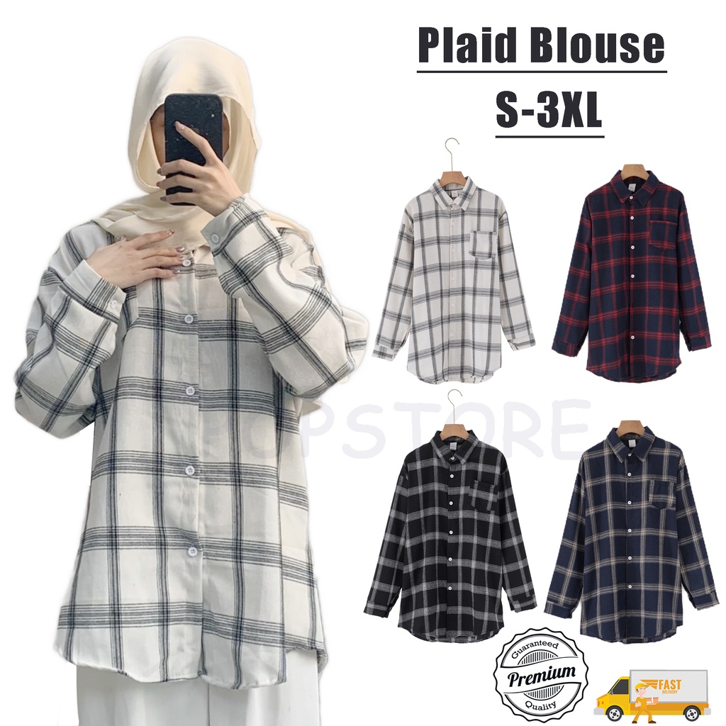 Baju kemeja kotak-kotak musim bunga dan musim panas pelajar perempuan ...